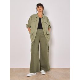 Apricot Damen Stoffhose "Chino", gr&uuml;n, Gr. 34, uni, gewebt, Obermaterial: 56% Baumwolle CO. 42% Lyocell CLY. 2% Elasthan EL., Hosen, mit Kargotaschen