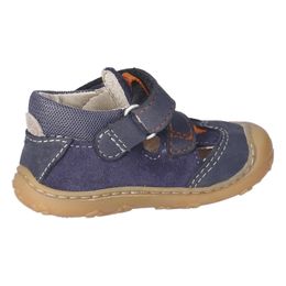 Baby Lauflernschuh "Ebi WMS: mittel", Pepino BY RICOSTA, Gr. 23, blau, Leder, Textil, Schuhe, Klettschuh, Lederinnensohle, Gr&ouml;&szlig;enschablone zum