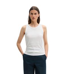 Marc O'Polo MARC O'POLO Damen T-Shirt "aus Rippjersey", wei&szlig;, Gr. XXL, unifarben, Obermaterial: 100% Baumwolle, Shirts