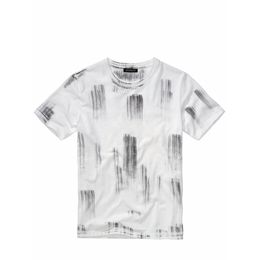 Mey & Edlich Mey & Edlich Herren Pinselstrich-Shirt Wei&szlig; 100 % Baumwolle (bio)