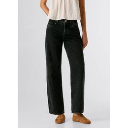 Pepe Jeans Damen 5-Pocket-Jeans "BOYFRIEND JEANS MW CRAFT", schwarz, Gr. 33, Denim/Jeans, Obermaterial: 100% Baumwolle, Jeans, mit mittlerem Bund