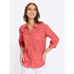 Lady Damen Hemdbluse, rosa, Gr. 40, unifarben, 100% Baumwolle, Blusen