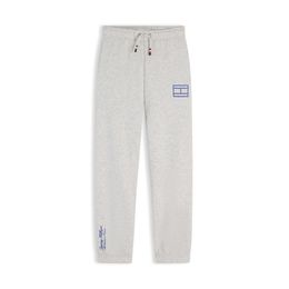 Tommy Hilfiger Pants 'Outline Flag Wide Cuffed Leg' boy size 116 Blue / mottled grey