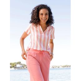 Inspirationen Damen Schlupfbluse, rosa, Gr. 40, bedruckt, gemustert, mehrfarbig, 100% Viskose, Blusen