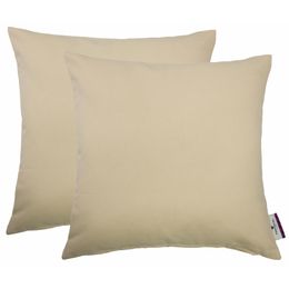 Dekokissen Tom Tailor HOME, B:58cm L:58cm, beige, Baumwolle, Dekokissen_Sitzkissen_Kissenh&uuml;llen, "Dove", unifarben, Kissenh&uuml;llen ohne F&uuml;llung, 2er