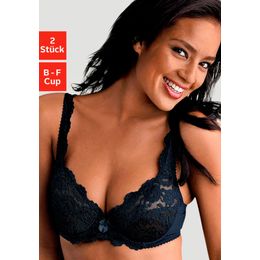 Damen B&uuml;gel-BH "Spitzen-BH, Dirndl-BH", PETITE FLEUR BY LASCANA, Gr. 85, schwarz, Spitze, Obermaterial: 80% Polyamid, 20% Elasthan, BHs, im 2er Pack,