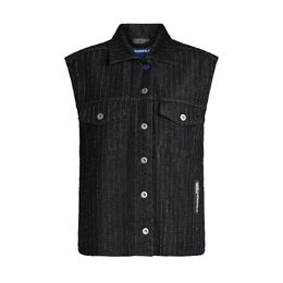 KARL LAGERFELD JEANS Weste Damen Gr&ouml;&szlig;e L black denim / wei&szlig;