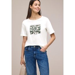Street One Damen T-Shirt "Style Lea", wei&szlig;, Gr. 46, bedruckt, Jersey, Obermaterial: 50% Baumwolle, 50% Modal, Shirts, Rundhalsusschnitt, Modalmix,