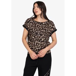 Damen Schlupfbluse, braun, Gr. 38, Sportalm KITZB&Uuml;HEL, gemustert, mehrfarbig, Web, Obermaterial: 97% Viskose, 3% Elasthan, Blusen, mit Animalprint
