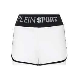 Plein Sport Damen Jogg-Bermudas "Sportshorts", wei&szlig;, Gr. L, Obermaterial: 90% Polyester, 10% Elasthan, Hosen