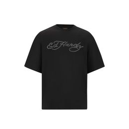 Ed Hardy T-Shirt 'Skull Flame' Herren Gr&ouml;&szlig;e M limette / orange / schwarz / wei&szlig;