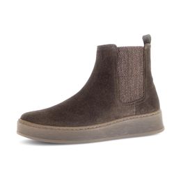 Gabor Damen Chelseaboots "FLORENZ", Gr. 37, braun, Elastischer Einsatz, Veloursleder, unifarben, Schuhe, Plateau, Schlupfboots, Ankleboots mit