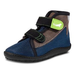 Leguano Kinder Barfu&szlig;schuh "LEGUANITO SCIPPO", Gr. 25, blau, Textil, Schuhe, Klettschuh, Bequemschuh, Flat mit verstellbaren Klettverschl&uuml;ssen