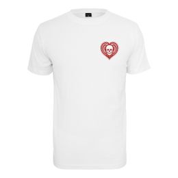 MisterTee Herren T-Shirt "MisterTee Herren Skull Heart Tee", wei&szlig;, Gr. XS, bedruckt, 100% Baumwolle, Shirts