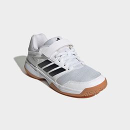 M&auml;dchen Hallenschuh "SPEEDCOURT INDOOR KIDS", adidas Performance, Gr. 35, wei&szlig;, Synthetik, Textil, Schuhe, geeignet f&uuml;r jeden Hallensport,