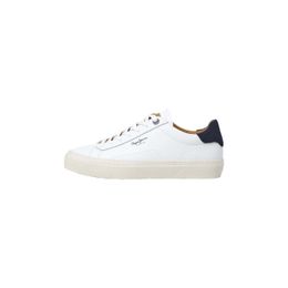 Pepe Jeans Herren Trainingsschuh "trainers YOGI ORIGINAL", Gr. 44, wei&szlig;, 50% Aktion Kuhleder, 35% Kuhwildleder, 15% Polyurethan, Schuhe