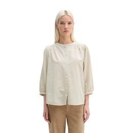 Marc O'Polo MARC O'POLO Damen Langarmbluse "aus Organic-Cotton-Viskose-Mix", beige, Gr. 38, gestreift, Obermaterial: 63% Baumwolle, 37% Viskose, Blusen