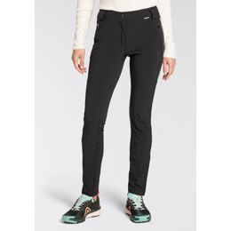 Icepeak Damen Softshellhose "DORAL", schwarz, Gr. 42, Softshell, Obermaterial: 94% Polyester, 6% Elasthan, Hosen, mit Rei&szlig;verschlusstaschen, aus
