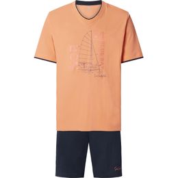 Jan Vanderstorm Herren Schlafanzug "Kurzer Schlafanzug TASON", Gr. 7XL, orange, Obermaterial: 100% Baumwolle CO., Homewear-Sets