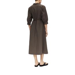 comma, COMMA Damen Blusenkleidbraun, Gr. 42, unifarben, Web, Obermaterial: 42% Viskose, 32% Leinen, 26% Baumwolle, Kleider, Habalm Sommerkleid mit