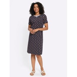 Sieh an! Jersey-Kleid in marine-magenta-bedruckt | Gr.: 56
