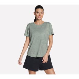Skechers Damen Funktionsshirt "Women's Tshirt", gr&uuml;n, Gr. S, Jersey, Obermaterial: 91% Polyester, 9% Elasthan, Shirts, elastisches Material, aus