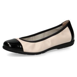 Caprice Damen Ballerina, Gr. 37, schwarz, Lackleder, Nappaleder, Schuhe, Loafer, Slipper, Festtags Schuh mit Lack-Details