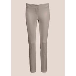 Madeleine Mode MADELEINE Damen Stoffhose "Hose Schlanke Stretch-Hose mit Vichy-Karo", beige, Modern, Gr. 20, Obermaterial: 74% Viskose CV. 23% Polyamid PA. 3%