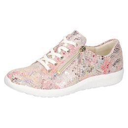 Waldl&auml;ufer WALDL&Auml;UFER Damen Schn&uuml;rschuh "K-IRA", Gr. 4, rosa, Veloursleder, metallic, Schuhe, Halbschuh, Komfortschuh mit farbenfrohem Druck, Schuhweite K
