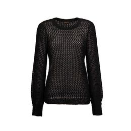 GOLDNER Damen Strickpullover "Kurzgr&ouml;&szlig;e Femininer Pullover in Netzoptik mit Pailletten", schwarz, festlich, Gr. 24, Obermaterial: 68% Polyamid PA.