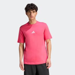 Herren T-Shirt "ESSENTIALS SMALL LOGO SINGLE JERSEY", pink, Gr. XXL, adidas Sportswear, Obermaterial: 100% Baumwolle, Shirts, sportliches