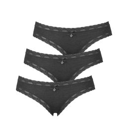 like it! LIKE IT Damen Minislip "3er Pack Damen Minislip Kim", Gr. L, grau, Obermaterial: 95% Modal CMD. 5% Elasthan EL., Unterhosen