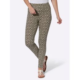 Sieh an! Leggings in beige-schwarz-bedruckt | Gr.: 42