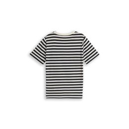 Tom Tailor Jungen Kurzarmshirt, schwarz-wei&szlig;, Gr. 116, gestreift, Single Jersey, Obermaterial: 100% Baumwolle, Shirts, Sommershirt - gestreift und