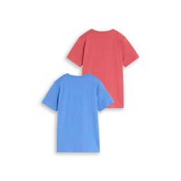 Tom Tailor Jungen T-Shirt, bunt, Gr. 104, bedruckt, Jersey, Obermaterial: 100% Baumwolle, Shirts, im 2er Pack
