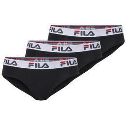 Fila Damen Slip "WOMAN BRIEF", Gr. M, schwarz, Obermaterial: 95% Baumwolle, 5% Elasthan, bedruckt, unifarben mit Farbeinsatz, Unterhosen, mit