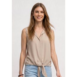 Street One Damen Blusentop, beige, Gr. 46, unifarben, Stoff, 100% Viskose, Blusen, in Unifarbe