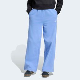 M&auml;dchen Sporthose "FLEECE, WEITES BEIN", blau, Gr. 164, adidas originals, Obermaterial: 70% Baumwolle, 30% Polyester, Hosen