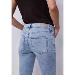 Street One Damen Slim-fit-Jeans "Style York"light blau random wash, Gr. 30, unifarben, Denim/Jeans, Obermaterial: 85% Baumwolle, 9% Polyester, 4%