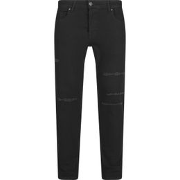 2Y Premium Herren Bequeme Jeans "2Y Premium Herren 2Y Skinny Fit Jeans", schwarz, Gr. 33, unifarben, 97% Baumwolle, 3% Elasthan, Jeans