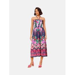 Love & Roses Kleid Damen Gr&ouml;&szlig;e 50 navy / tanne / eosin / dunkelpink Sommerkleid