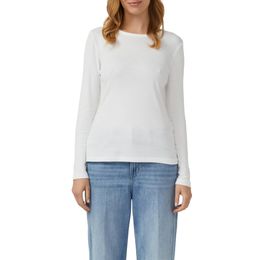 s.Oliver Damen Langarmshirt, schwarz-wei&szlig;, Gr. 42, unifarben, Single Jersey, Obermaterial: 100% Baumwolle, Shirts, mit Rundhalsausschnitt, 2er Pack