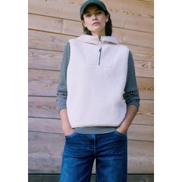 Cecil Damen Langarmshirt, schwarz-wei&szlig;, Gr. M, gestreift, Web, 95% Baumwolle, 5% Elasthan, Shirts, mit U-Boot-Ausschnitt