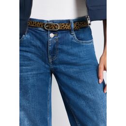Street One Damen Lederg&uuml;rtel, braun, Gr. 90, Stoff, 100% Rindsleder, G&uuml;rtel, Echtleder