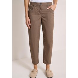 Cecil Damen Stoffhose, braun, Gr. 36, unifarben, Web, 98% Baumwolle, 2% Elasthan, Hosen, Middle Waist