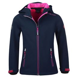 Trollkids M&auml;dchen Softshelljacke "Girls Trollfjord Jacket"navy, magenta, Gr. 98, Softshell, Obermaterial: 94% Polyester, 6% Elasthan, Jacken,