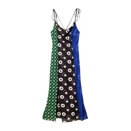 Desigual Kleid Damen Gr&ouml;&szlig;e 42 royalblau / smaragd / schwarz / wei&szlig; Sommerkleid