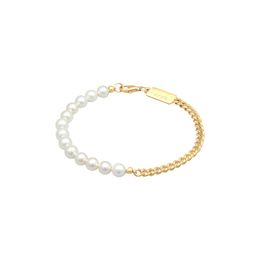 Kuzzoi Armband Herren Gr&ouml;&szlig;e 21 gold / perlwei&szlig;