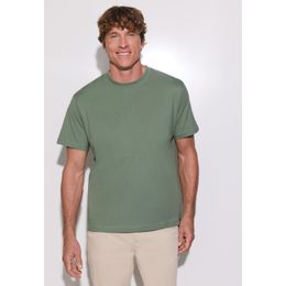 Street One MEN Herren T-Shirt, gr&uuml;n, Gr. L, unifarben, Web, 100% Baumwolle, Shirts, aus reiner Baumwolle
