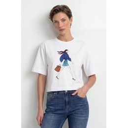 RICHROYAL Damen T-Shirt, wei&szlig;, Gr. XS, Single Jersey, Obermaterial: 100% Baumwolle, Shirts